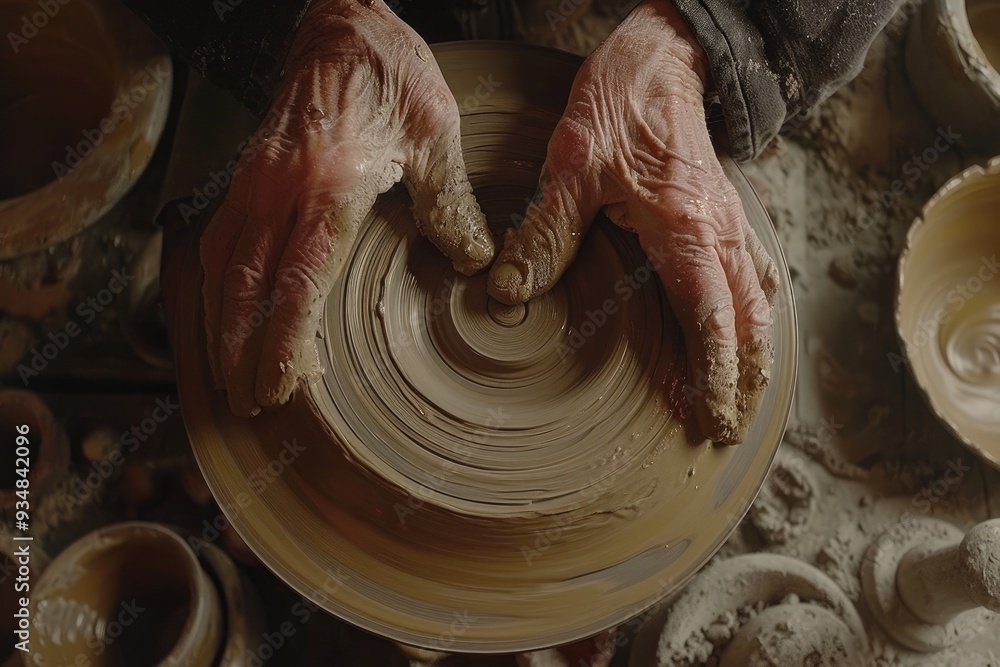 Clay artistry: pottery, practice of molding clay into various forms ...