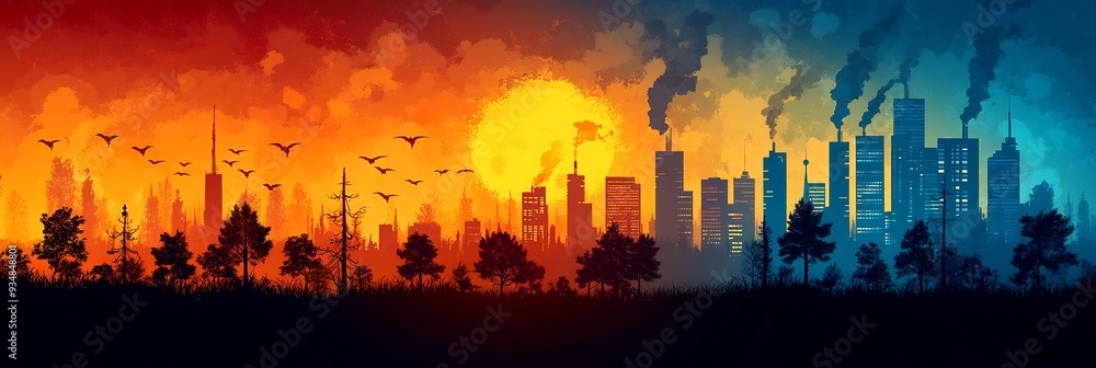 Vector art representation of the greenhouse effect with layers of the ...