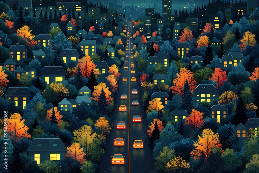 Vector art showing the challenges of sustainable urbanization with ...