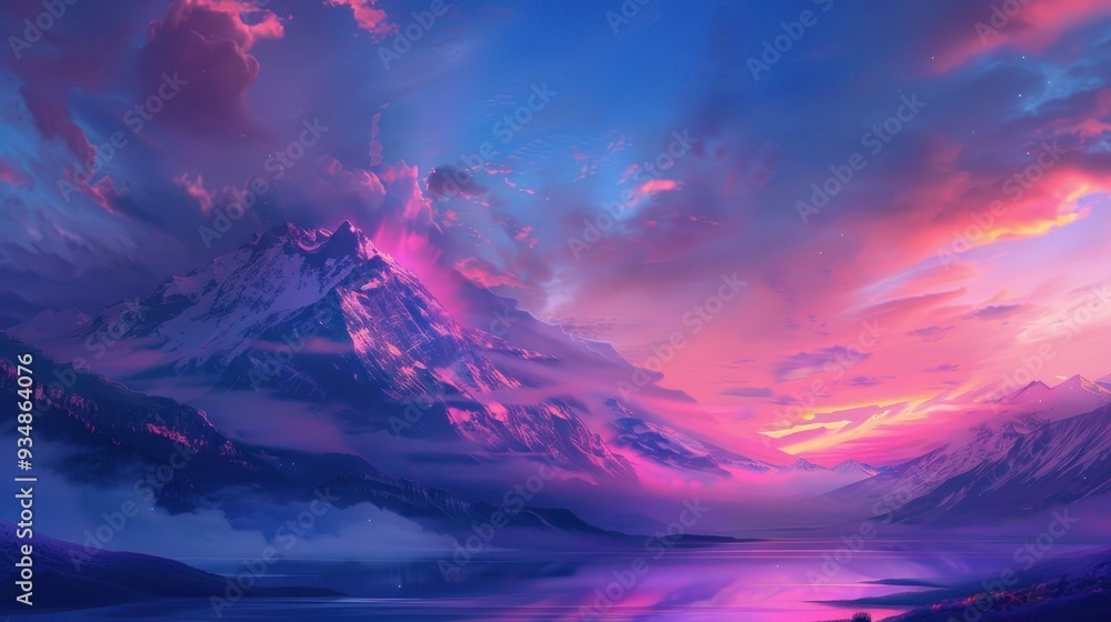 Vibrant Ultra High Definition Landscape, breathtaking scenery with ...