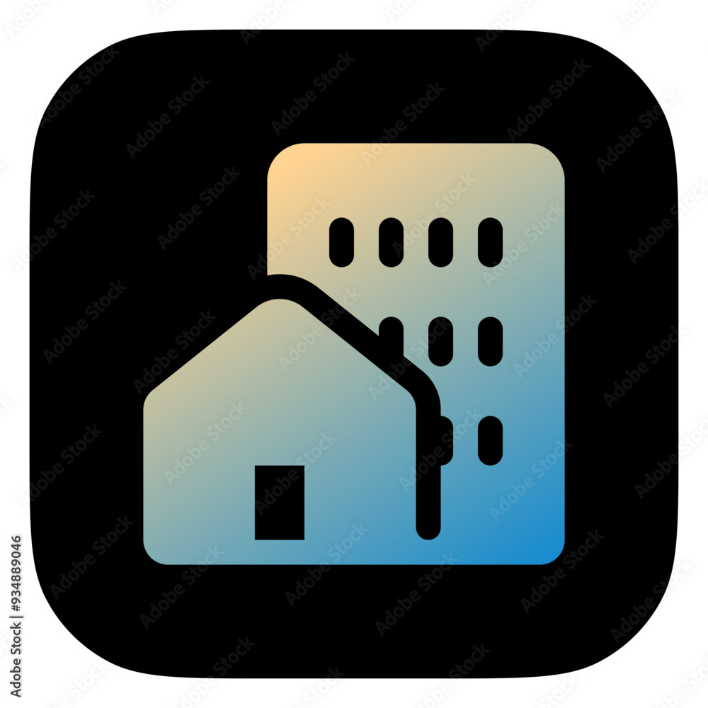 Editable home, office, commuting vector icon. Map, location, navigation ...