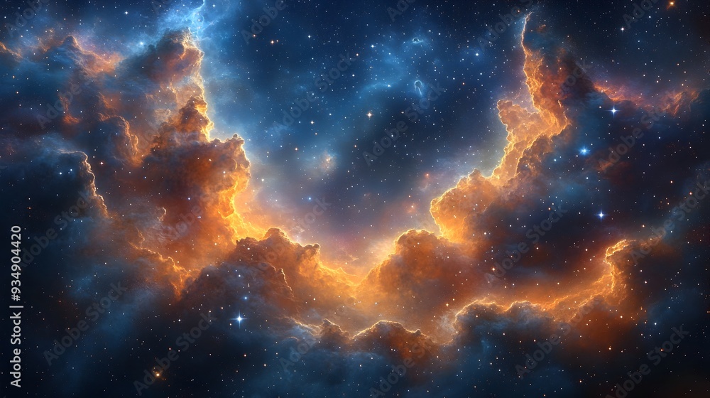 Foto de Expansive Galactic Panorama with Glistening Stardust and ...