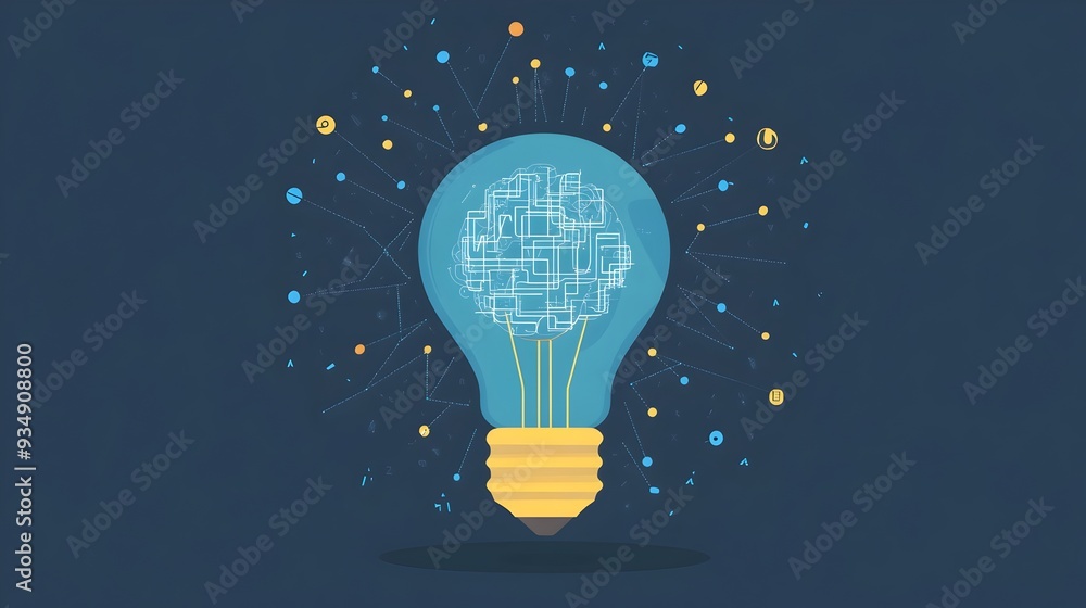 Glowing light bulb representing innovative ideas,creative thinking,and ...