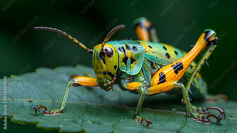 Amazon Treehopper resting on a leaf, its unique body shape and colors ...