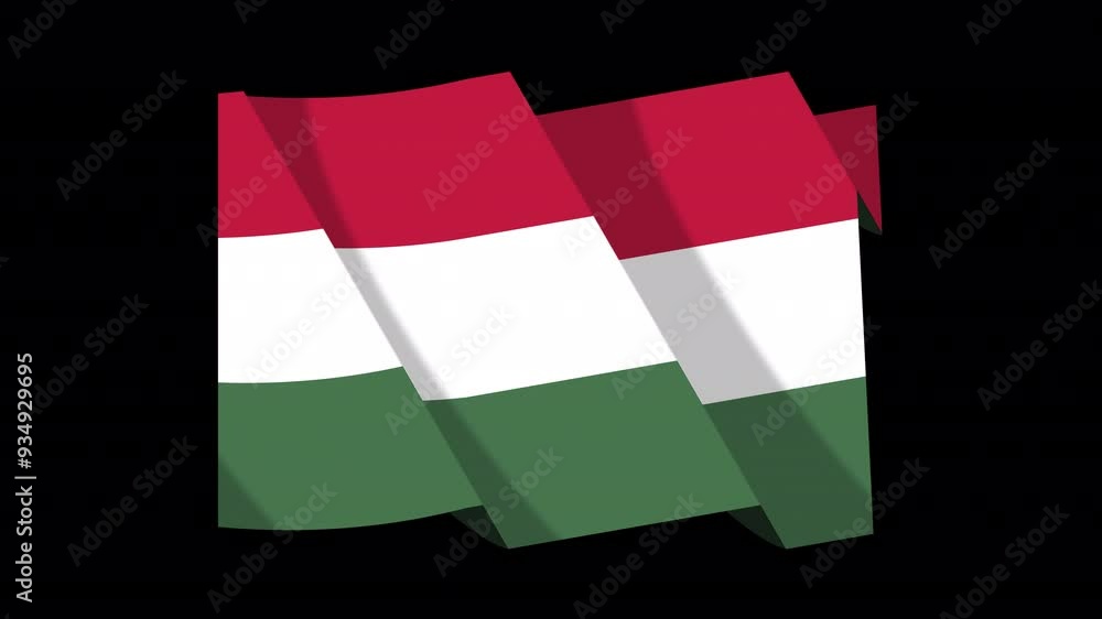 Looping Animation of the Hungary Flag with Alpha Channel, Waving Flag ...