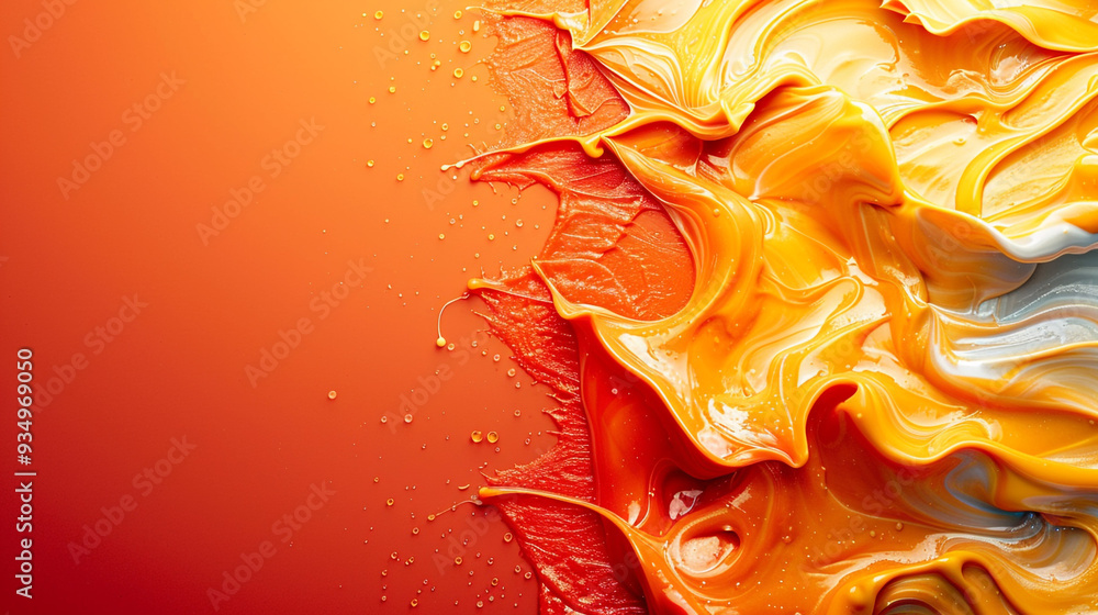 A vibrant color palette with bright red, deep orange, golden yellow ...