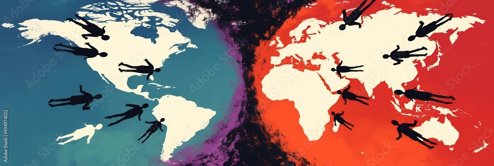 Vector infographic depicting the relationship between population growth ...