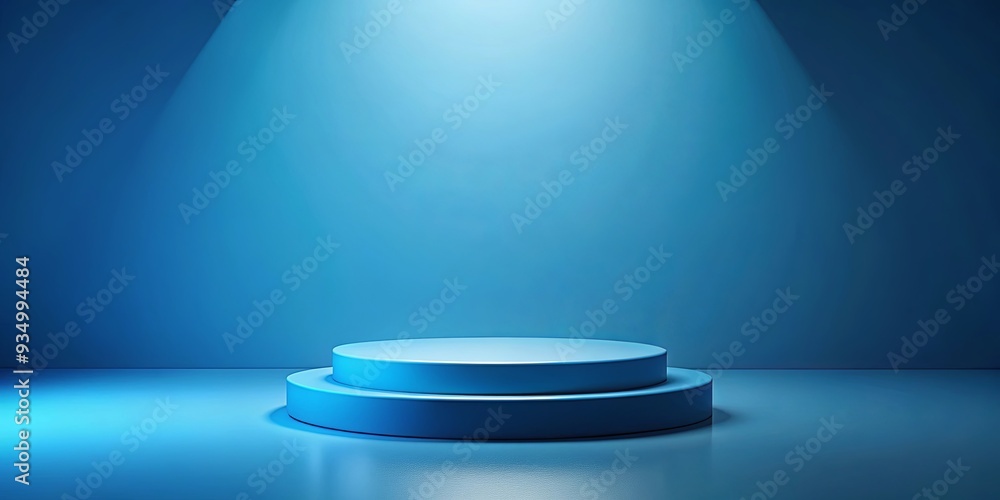 Abstract blue podium in a composition , podium, abstract, blue,render ...