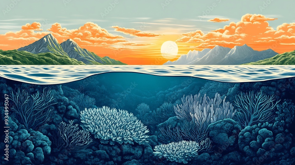 Vector infographic showing the impact of ocean acidification on marine ...