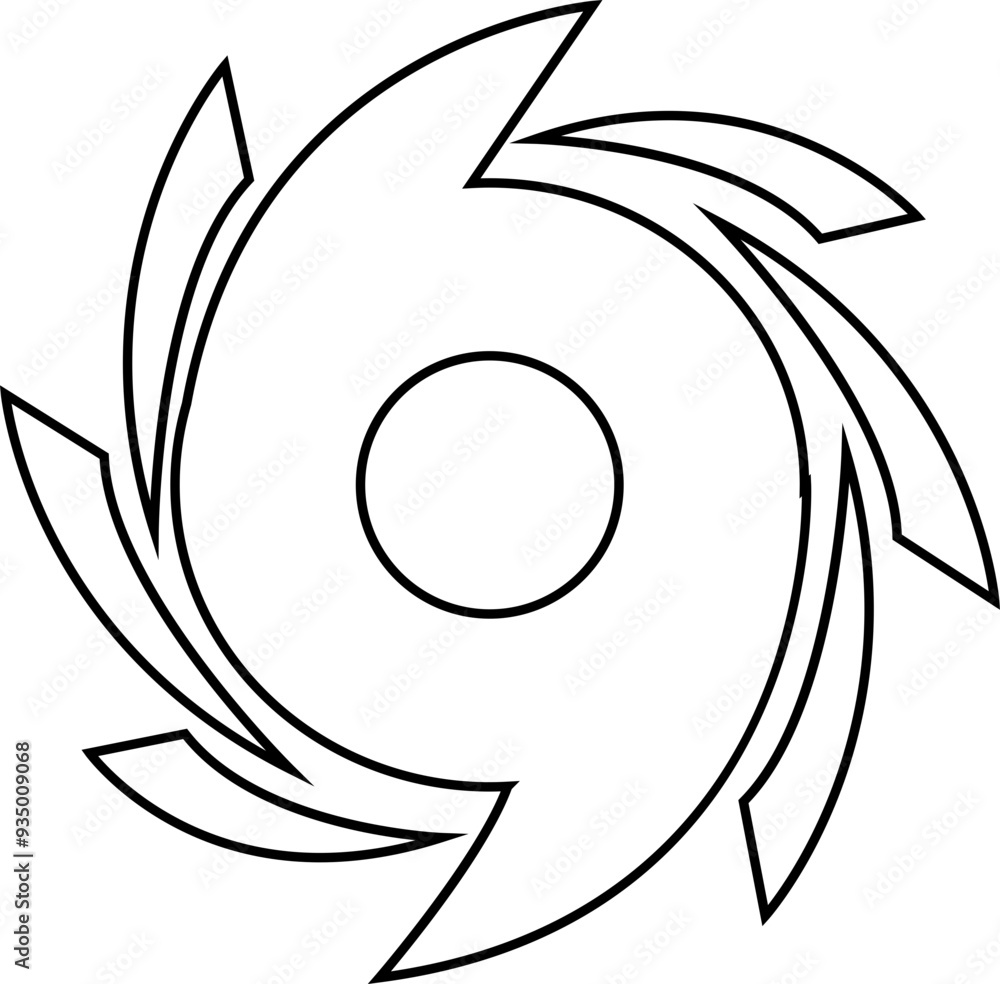 Hurricane symbol, abstract icon, Clip Art Design Shape. Mascot ...
