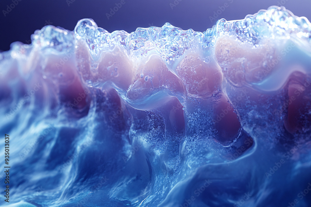 Detailed microscopic image of a pristine tooth enamel surface ...