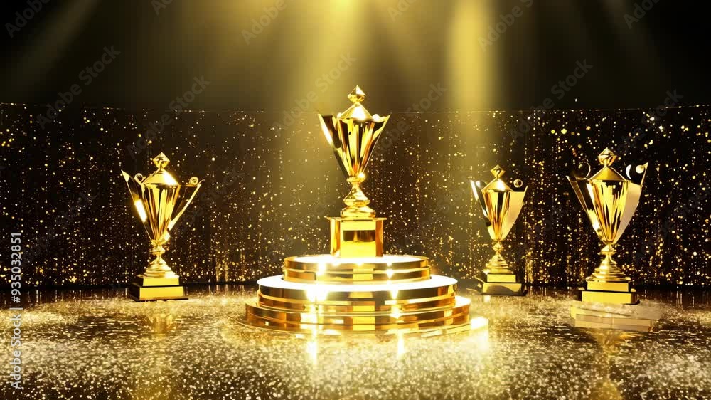 Award ceremony highlights showcasing golden trophies and sparkling ...