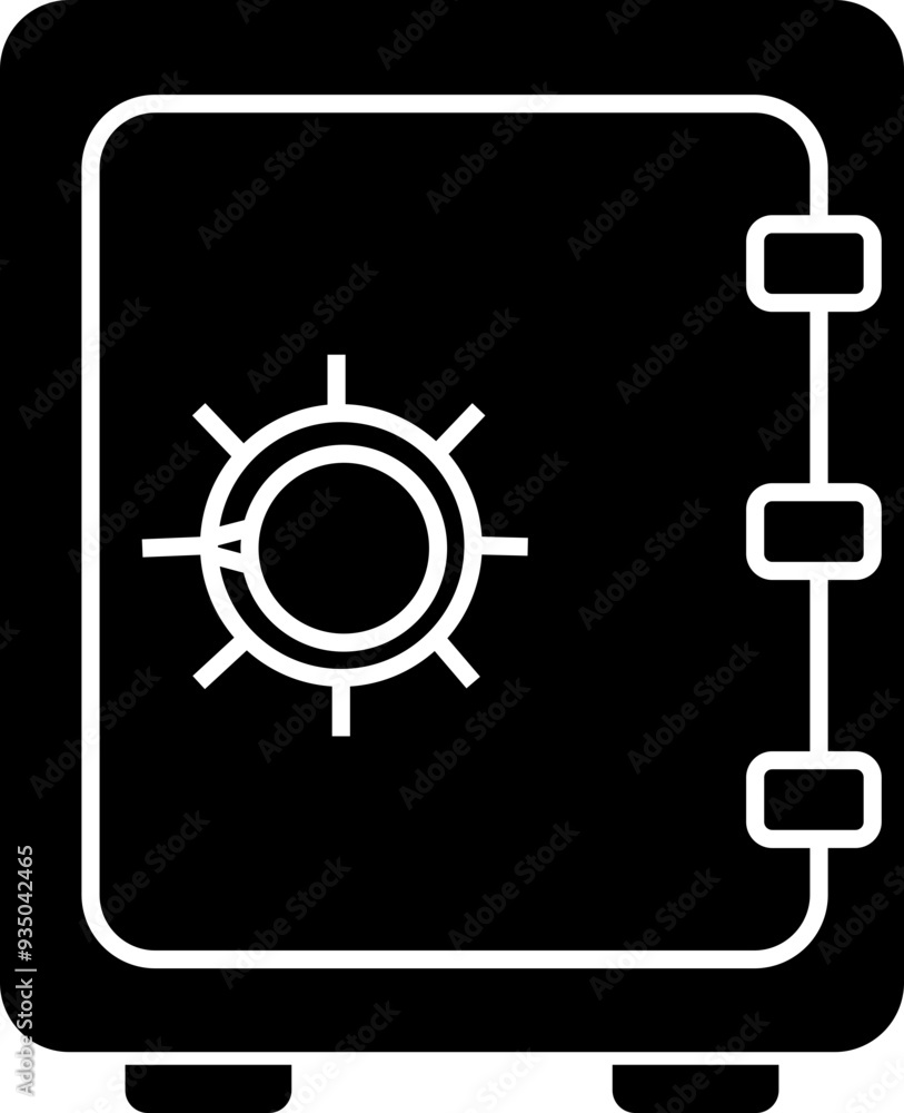 Safe Deposit Box Icon. Closed safe and object that are stored in it ...