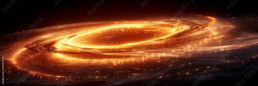 Photo Abstract illustration of a black hole with a 3D accretion disk ...