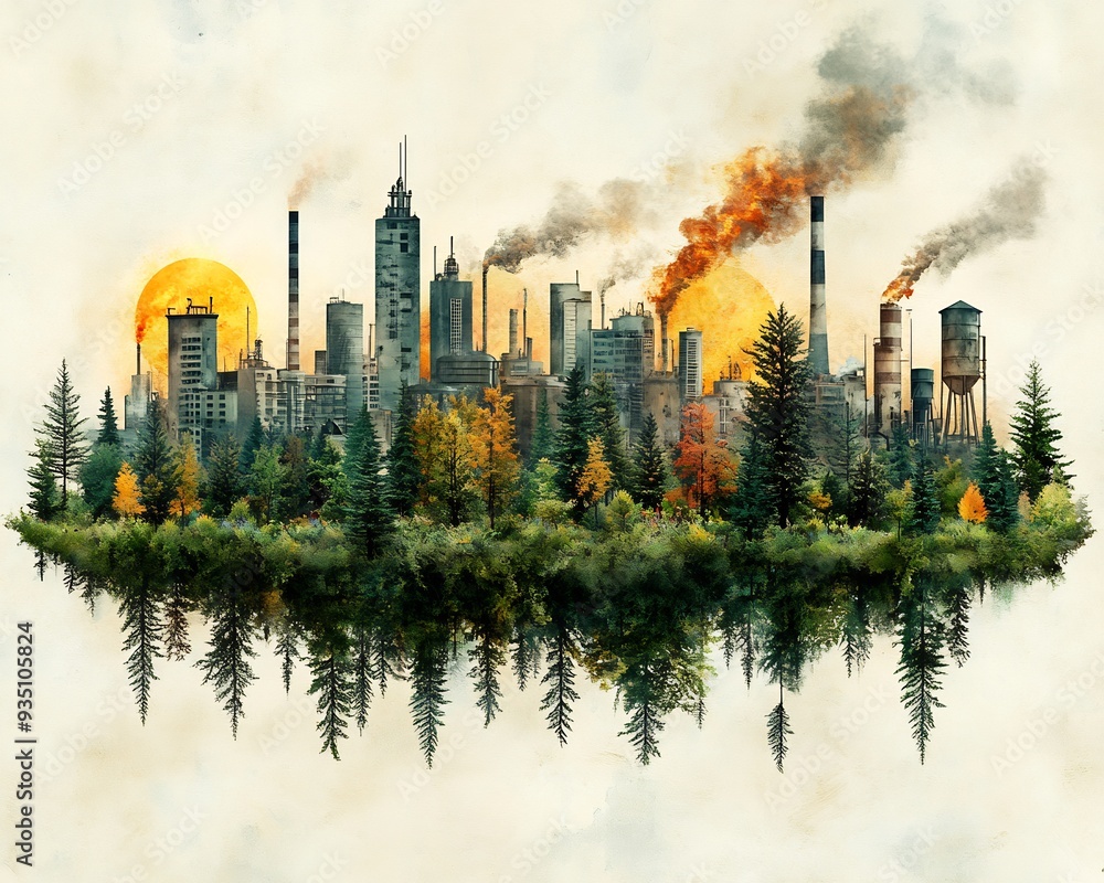ภาพประกอบสต็อก Illustrated timeline showing the progression of Climate ...