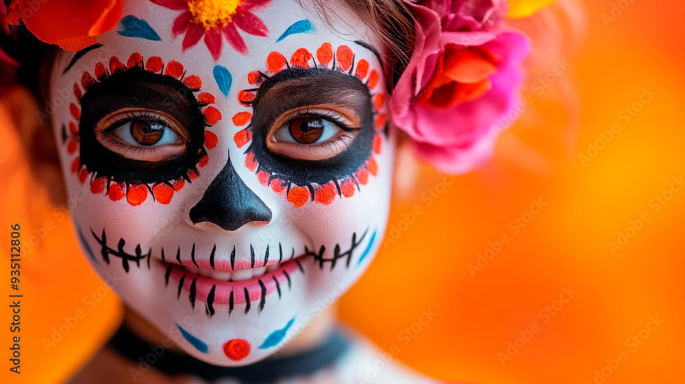 Girl dressed as Calavera Catrina during the Mexican Day of the Dead ...