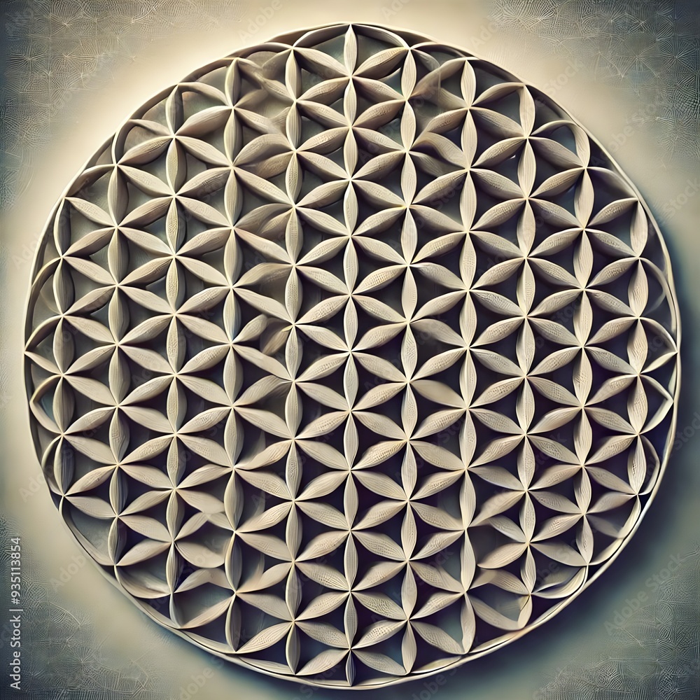 realistic image of the Flower of Life symbol Stock Illustration | Adobe ...