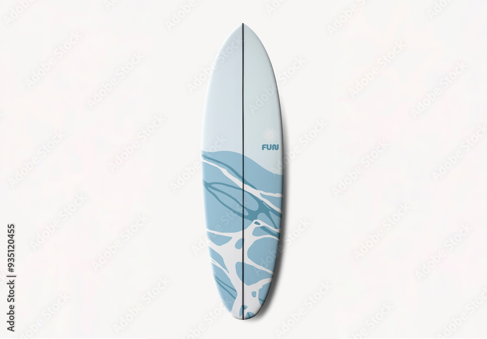 Surfboard Blue Mockup With Generative AI Stock Template | Adobe Stock