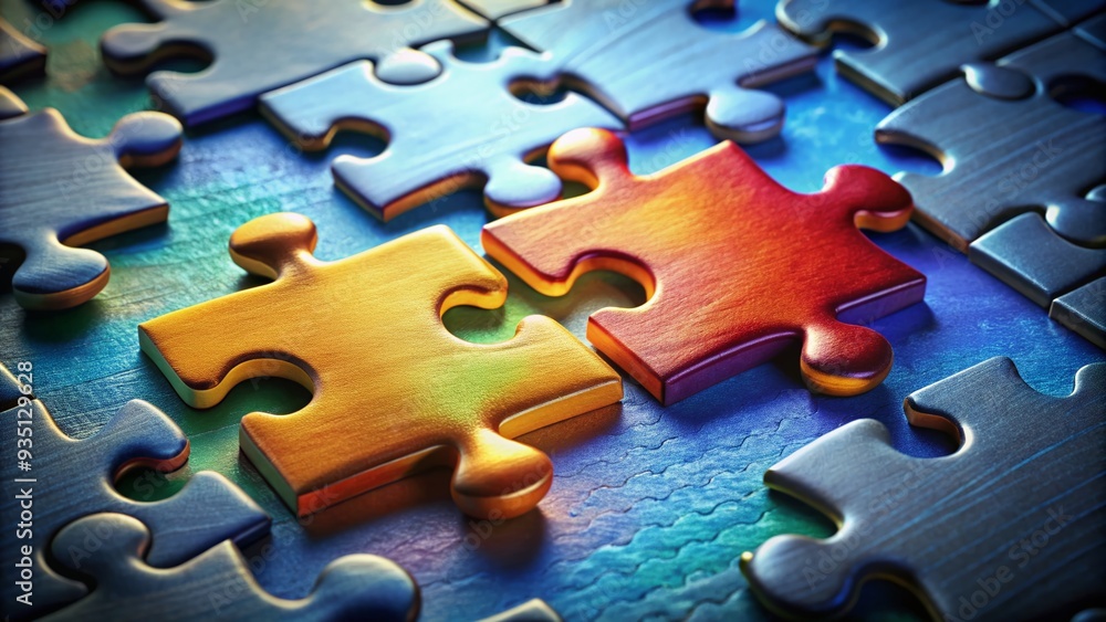 A broken puzzle piece being reconnected to a vibrant, complete puzzle ...