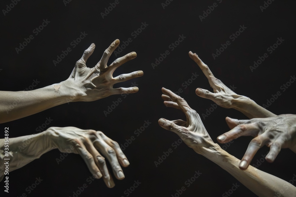 A colorful artwork featuring various hands reaching out, conveying a ...