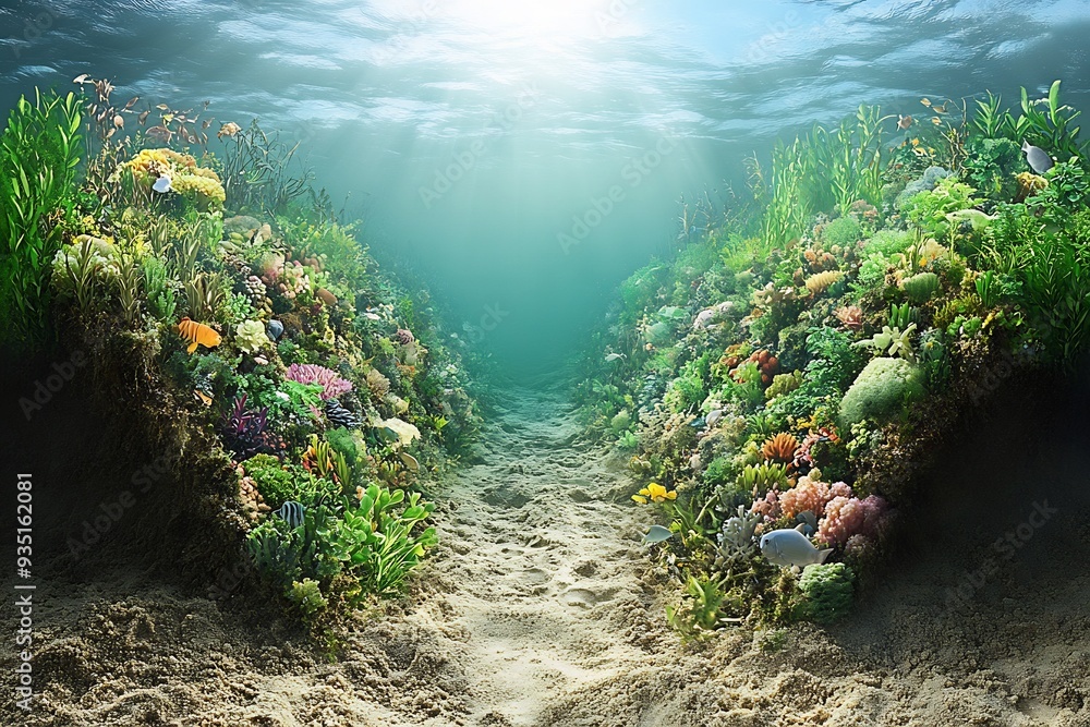 Illustration showing the food chain disruption caused by Climate Change ...