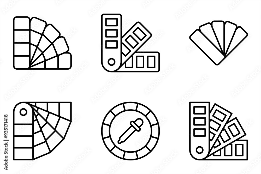 pantone icon set. Printing sign. vector illustration on white ...
