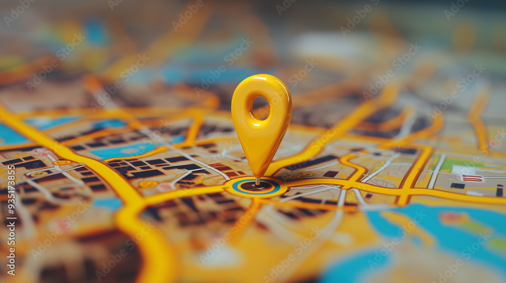 GPS Pointer on map, navigation Symbol, Indicating important place on ...