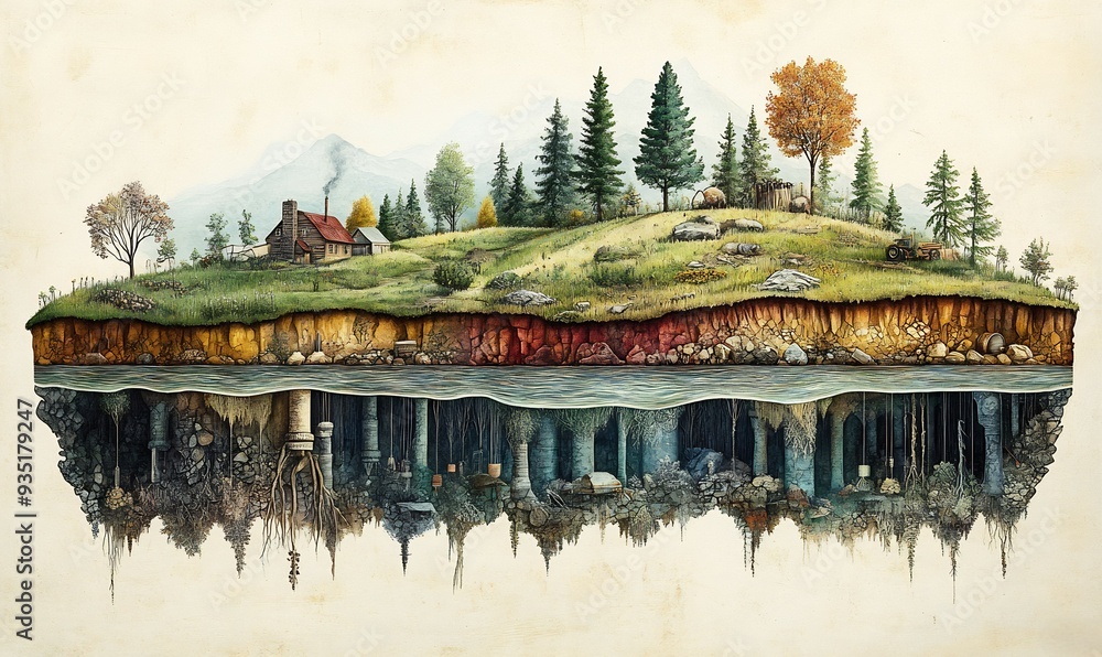 Infographic depicting the unsustainable exploitation of natural ...