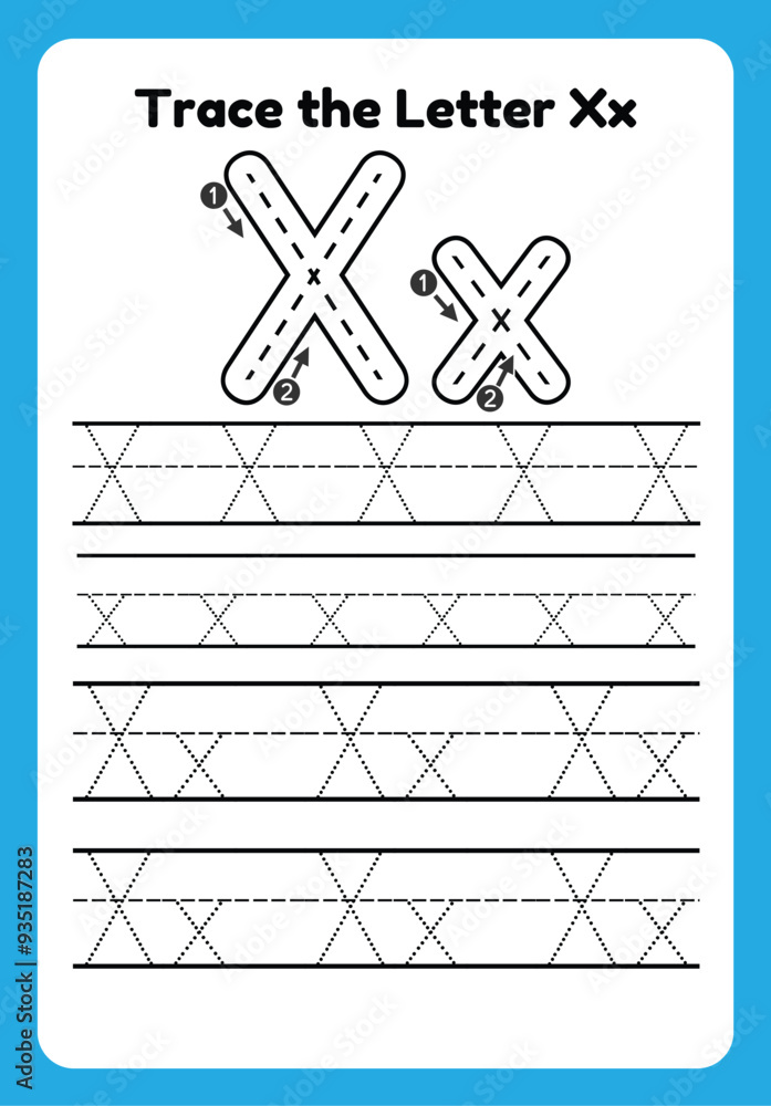 English alphabet tracing practice worksheets, educational letters a-b ...