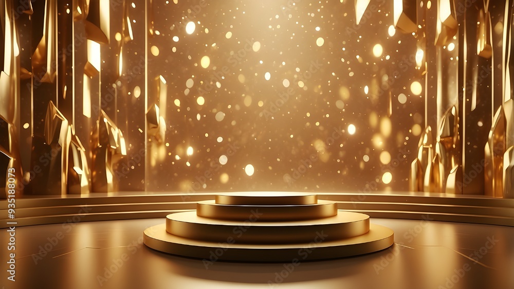 gold podium background with rectangle geometric, rectangle animation ...