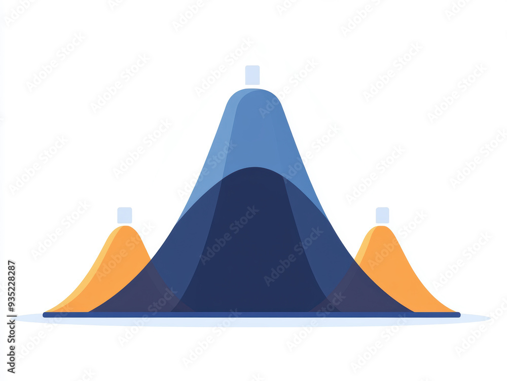 Multi-Peak Normal Distribution Curves Illustration An illustration of ...