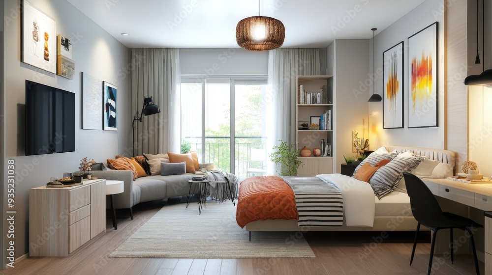 Discover the appeal of a chic studio apartment with smart storage ...