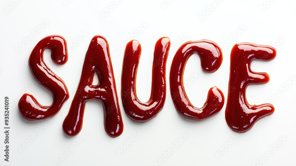 Sauce Spelled Out With Dripping Sauce, Isolated On White Background ...