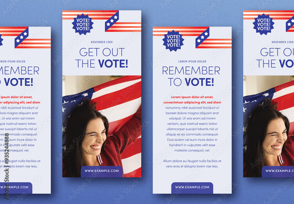 Minimal US Elections DL Flyer Stock Template | Adobe Stock