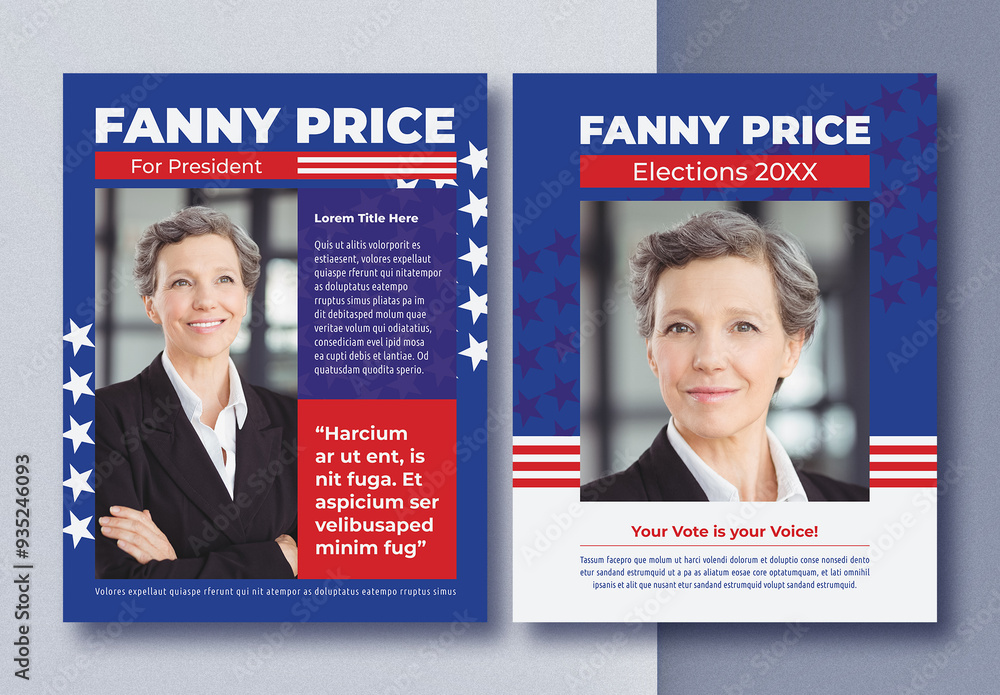 US Election Candidate Poster Stock Template | Adobe Stock