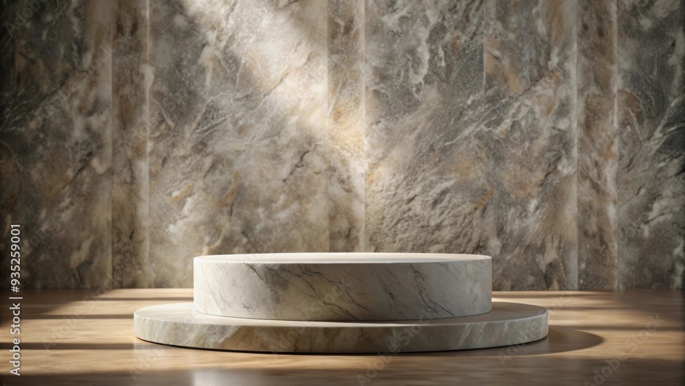 Natural stone podium with unique textures for stylish product displays ...
