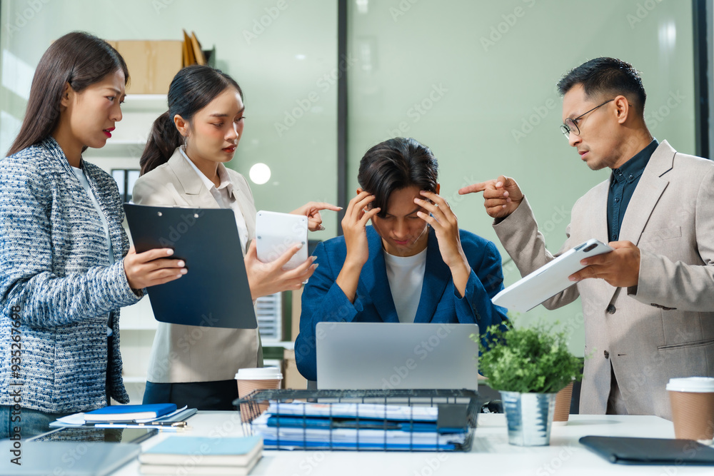 Stressed business person in a demanding career struggles with emotional ...