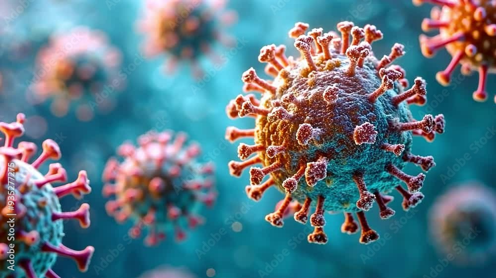 Under a microscope, antibodies are combating viruses. Structure of ...