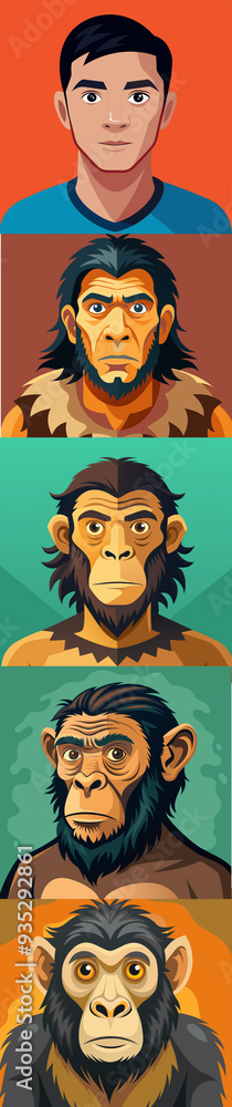 Stages of human evolution set, male human development stages ...