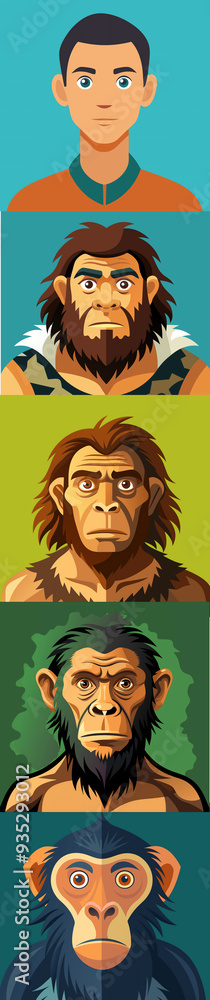 Stages of human evolution set, male human development stages ...