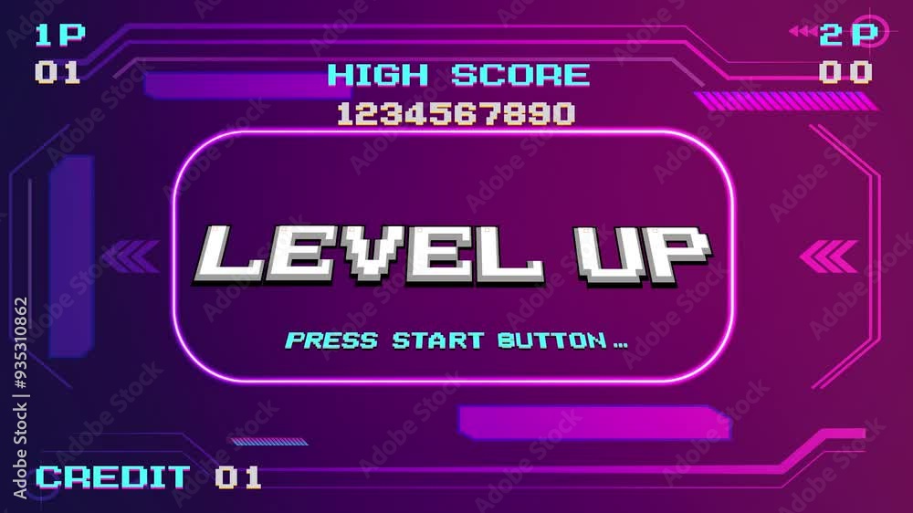 LEVEL UP. pixel art .8 bit game. retro video game. for game assets ...