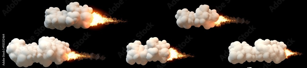 In this animation, there are dust clouds, sprites, sprite frame sheets ...