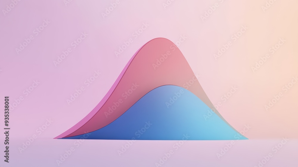 Colorful Normal Distribution Curves on Gradient Background Two ...