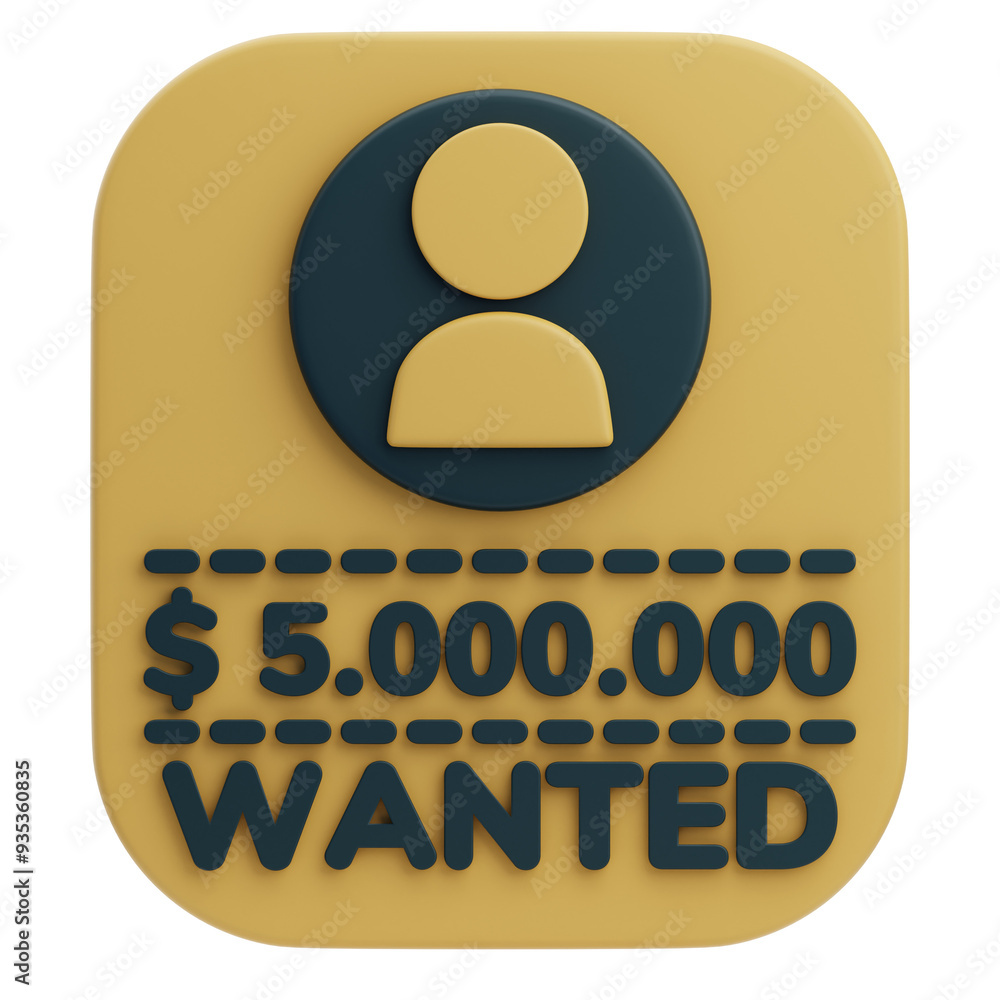 3D Bounty Wanted Poster for Justice Stock Illustration | Adobe Stock