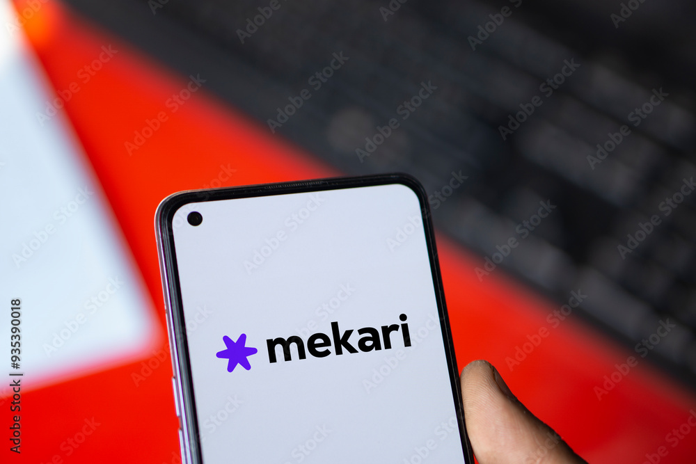Dhaka, Bangladesh- 23 Aug 2024: Mekari logo is displayed on smartphone ...