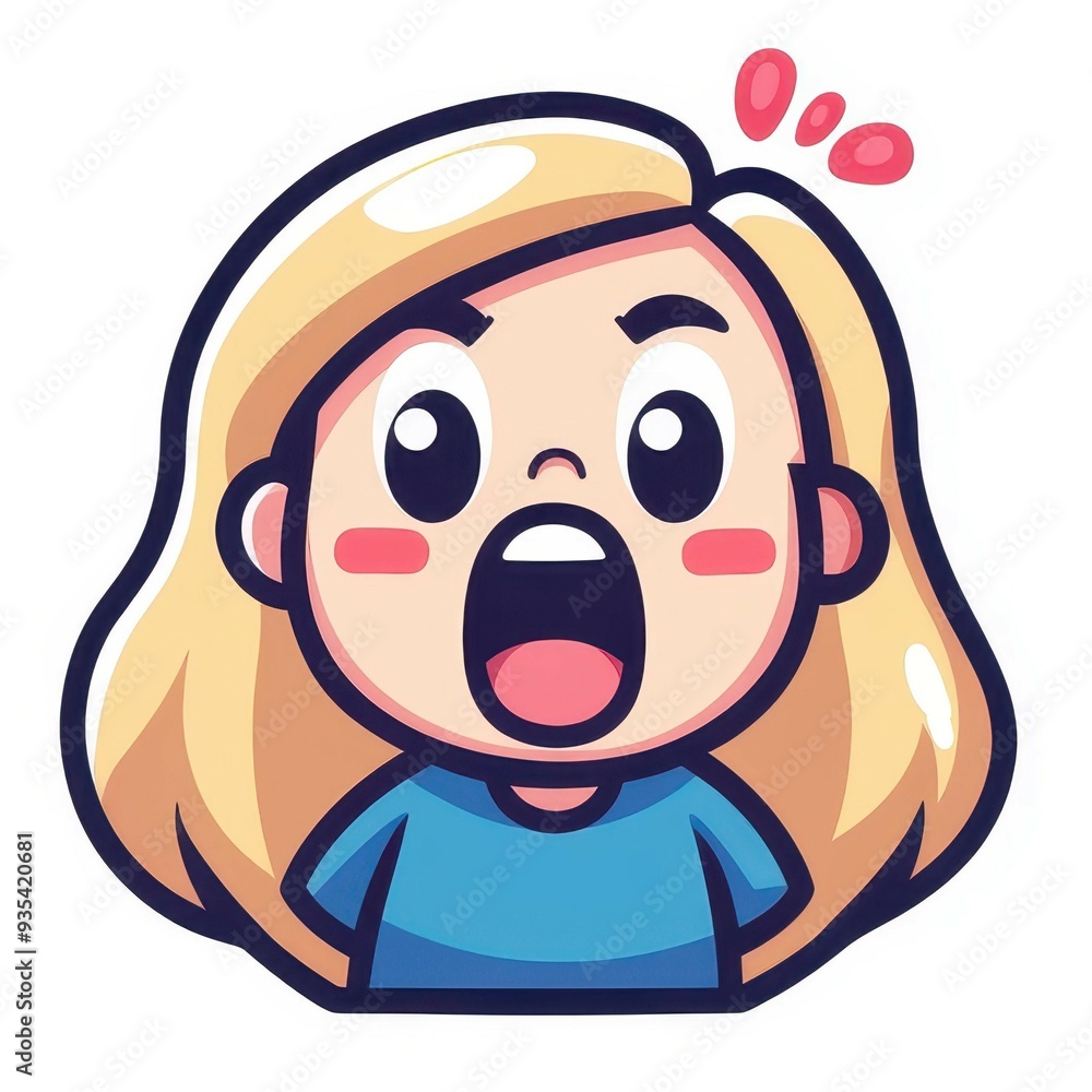 A cute chibi cartoon featuring a tiny blonde character, wildly ...