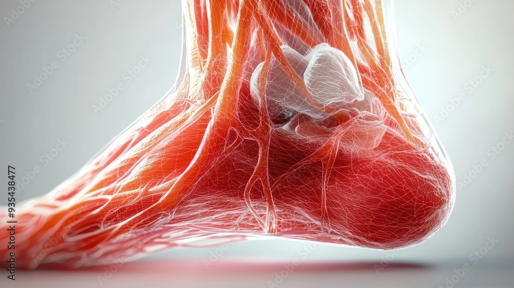 Detailed 3D Rendering of Human Achilles Tendon and Muscle Tissue An ...