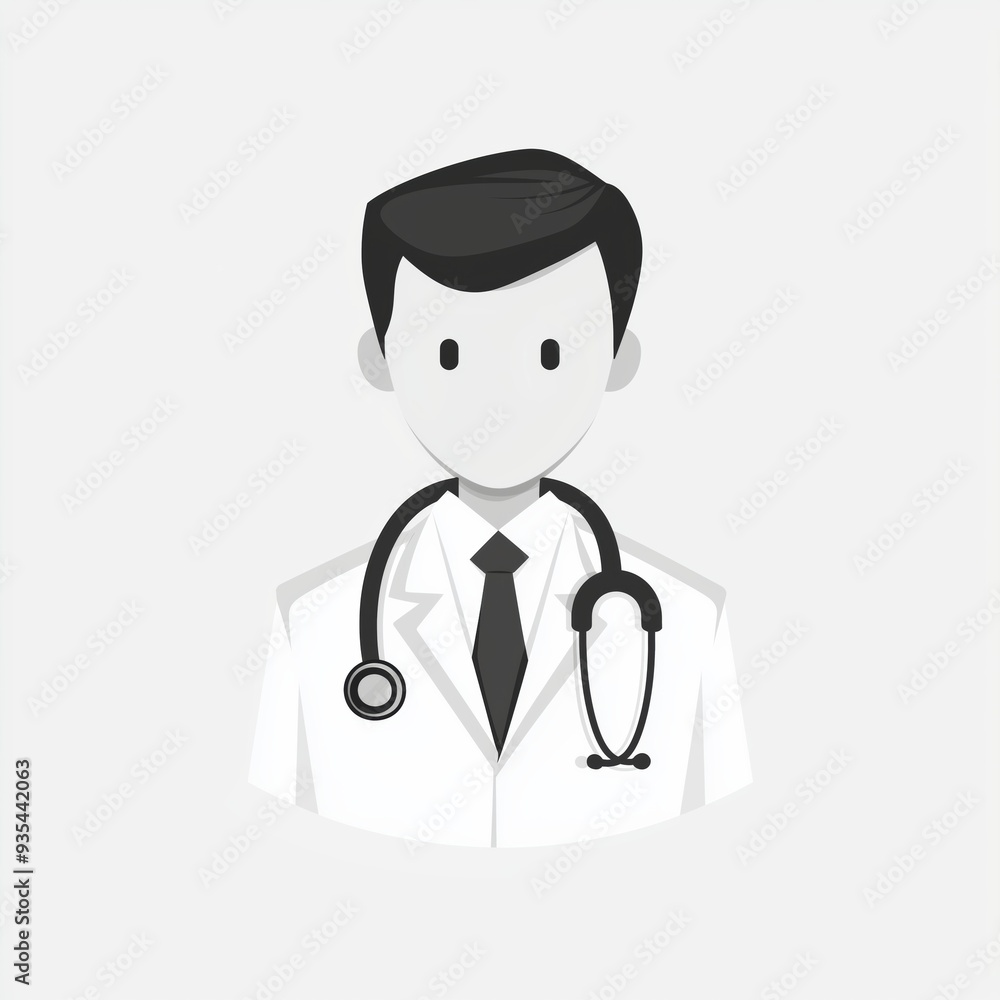 Professional Doctor Icon | Minimalistic Modern Design | Vector Art ...