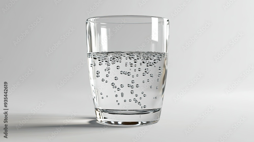 Detailed 3D view of water droplets on a glass, gradually evaporating ...