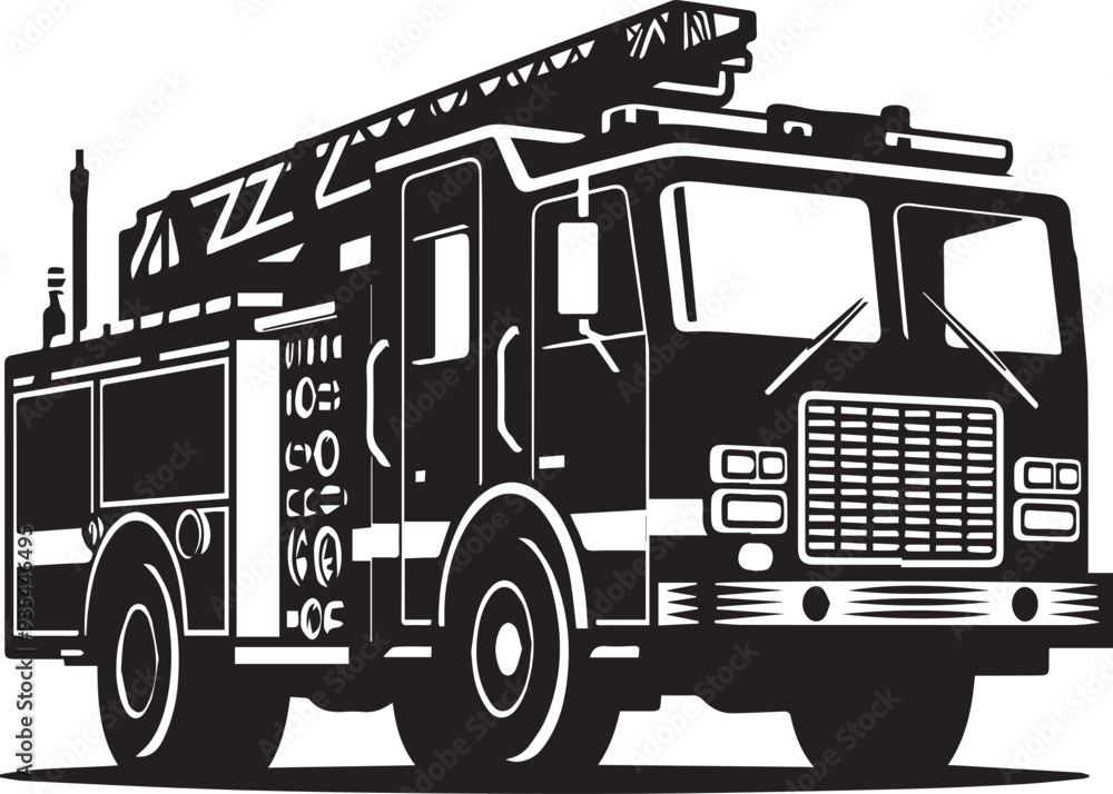 Fire Truck Silhouettes -Fire Truck Silhouette Vector Images - black and ...